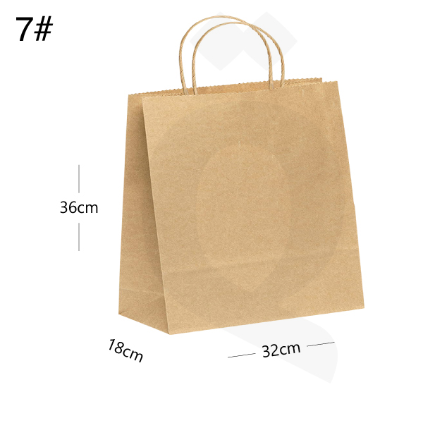 #7 Kraft Paper Twisted Handle Bag Size 32x18x36cm 200/ctn | pareeq